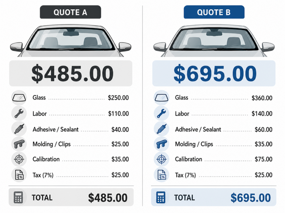 Windshield Replacement Cost Breakdown: Why Quotes Vary by $800 - Auto ...